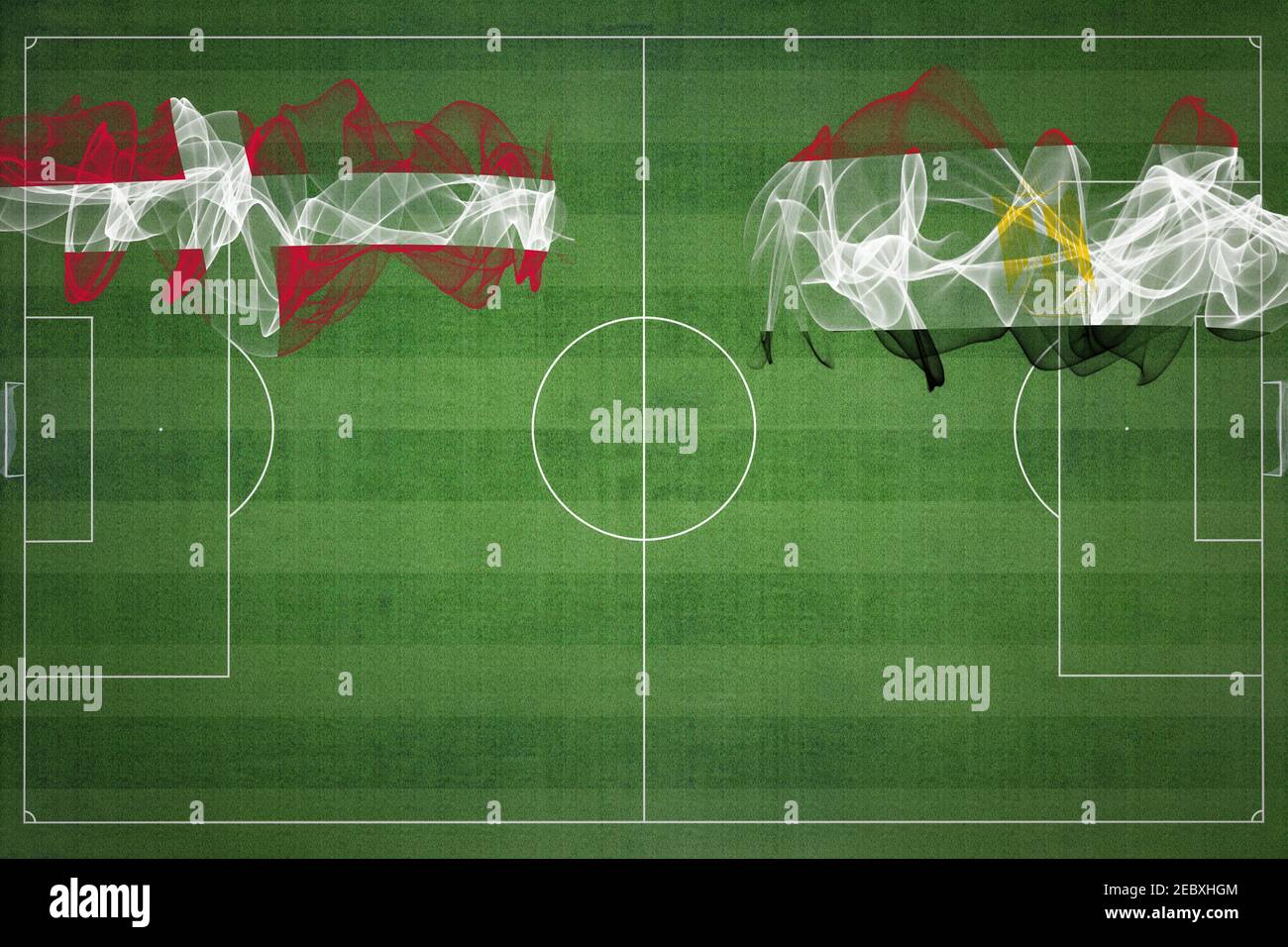 Denmark vs Egypt Soccer Match, national colors, national flags, soccer ...