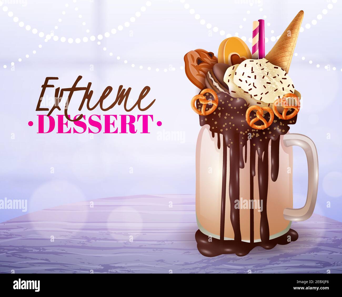 Rich cream chocolade cake and cookies topped overload milkshake jar ...