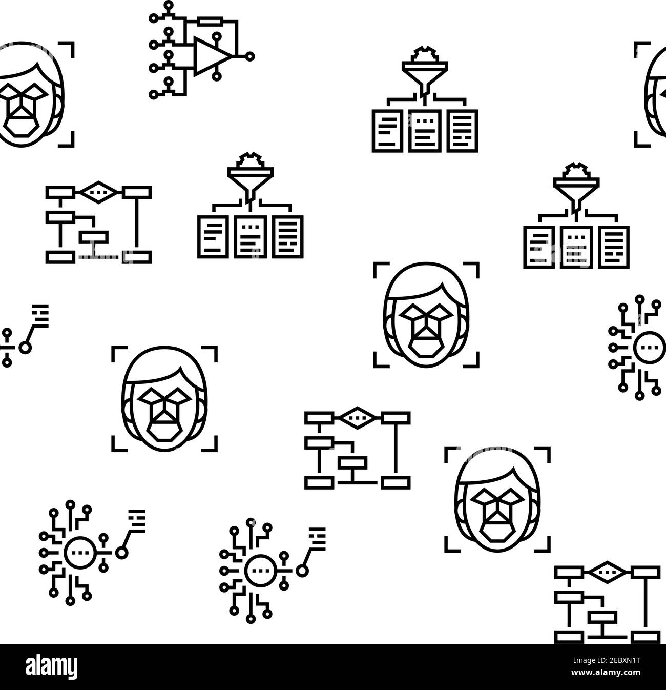 Neural Network And Ai Vector Seamless Pattern Stock Vector Image And Art