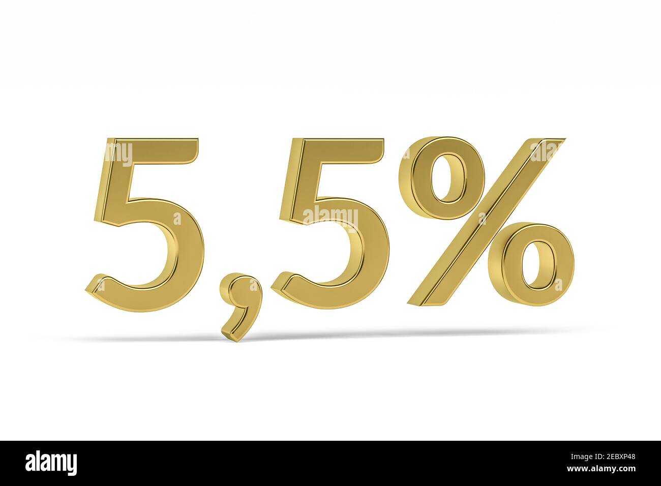 Gold digit with percent sign isolated on white background - 3d render ...