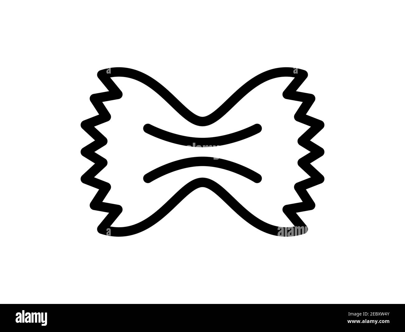 Farfalle pasta icon outline black vector sign isolated on white ...