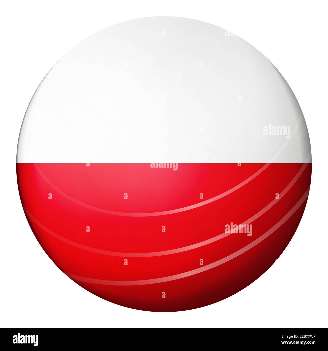 Glass light ball with flag of Poland. Round sphere, template icon ...