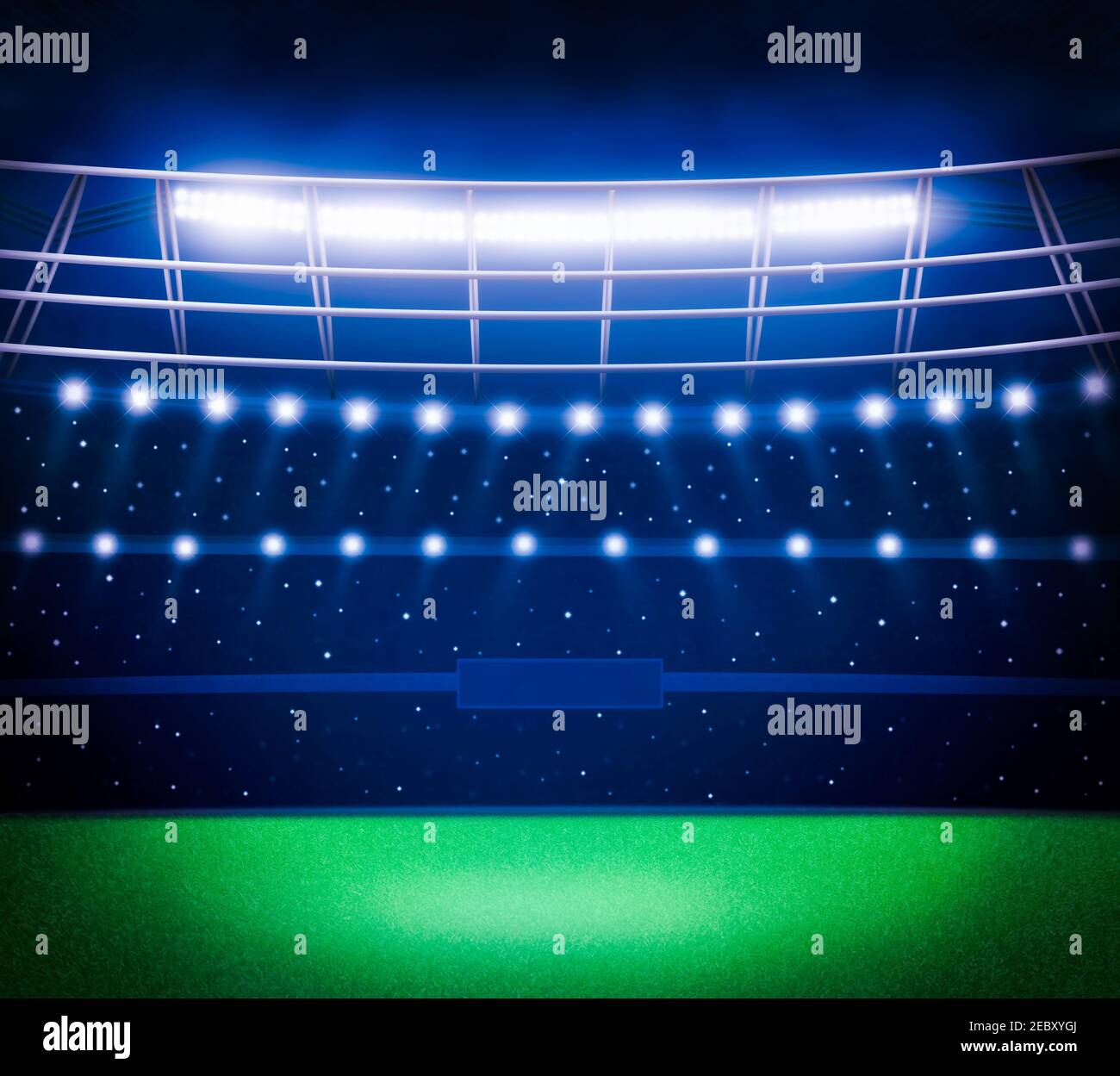 Football Stadium Crowd At Night