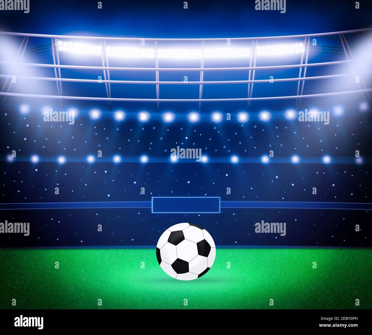 Football and Soccer Stadium Background in Night time with Flashing ...