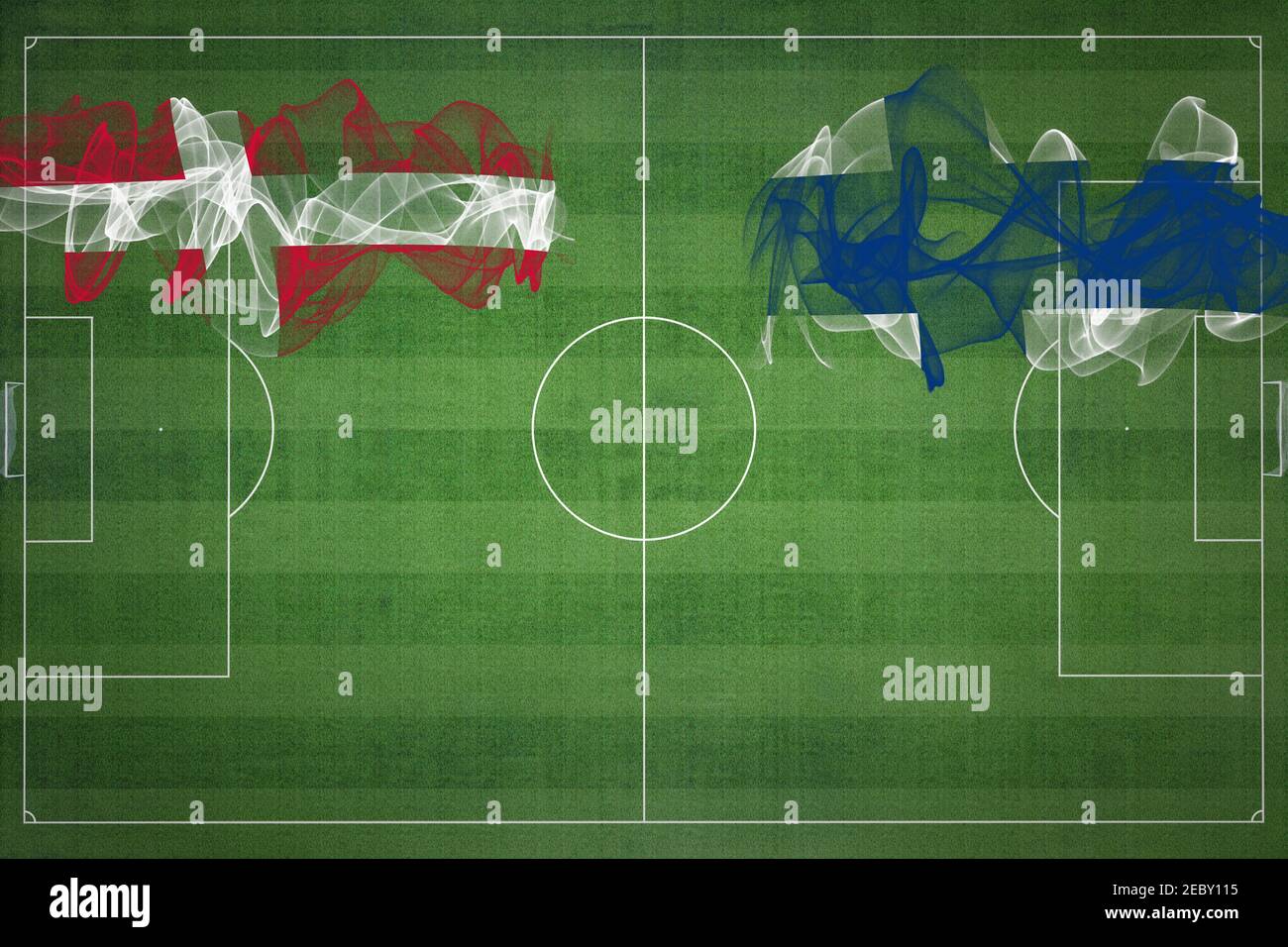 Denmark vs Finland Soccer Match, national colors, national flags ...