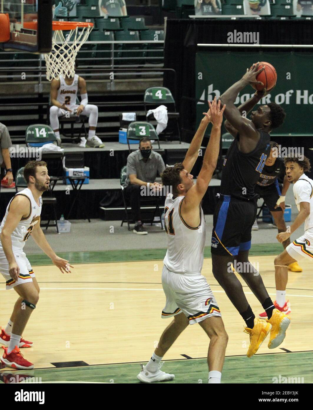 February 12, 2021 - UC Santa Barbara Gauchos forward Amadou Sow #12 ...