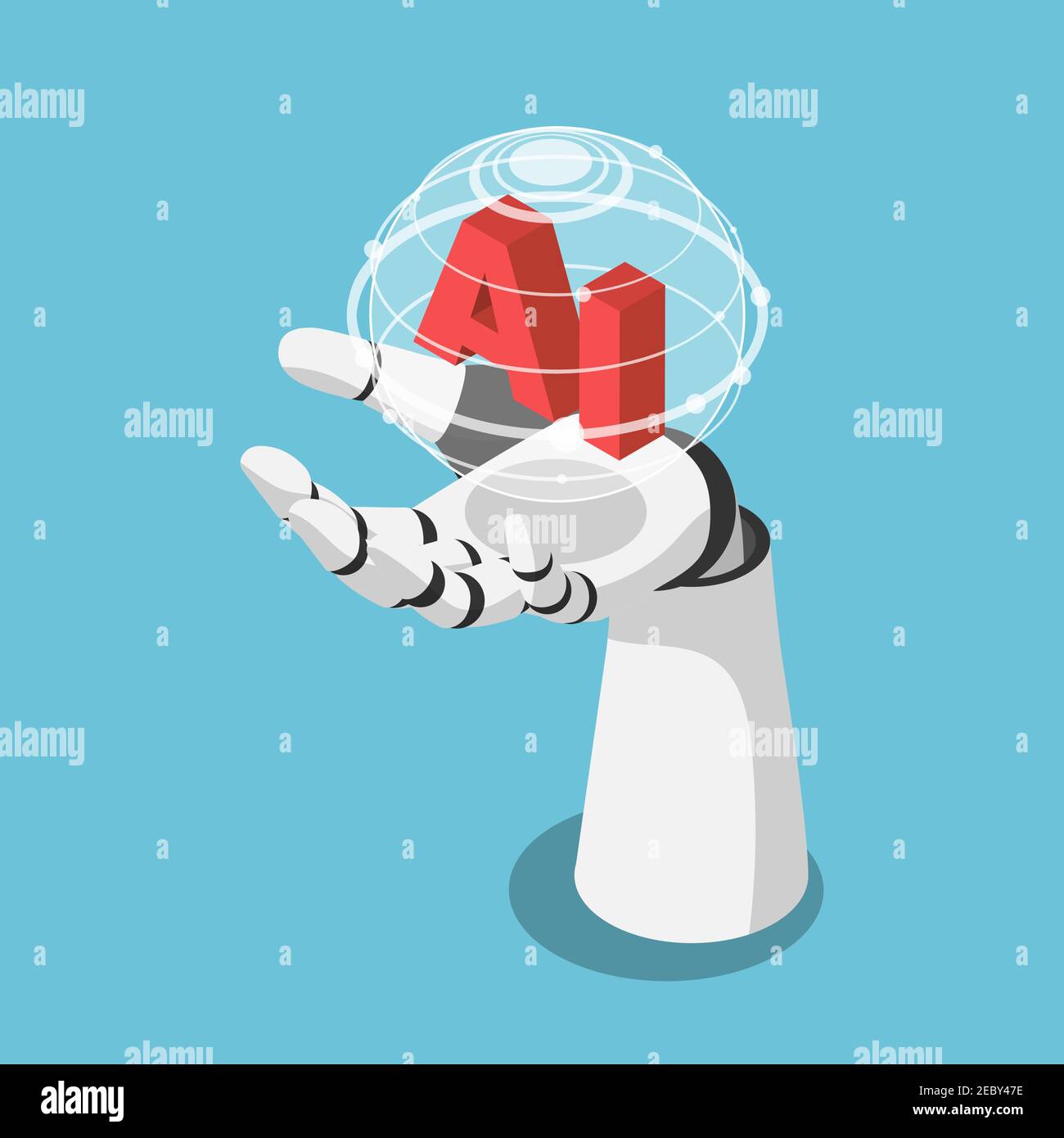 Robot 3d holding Stock Vector Images - Alamy