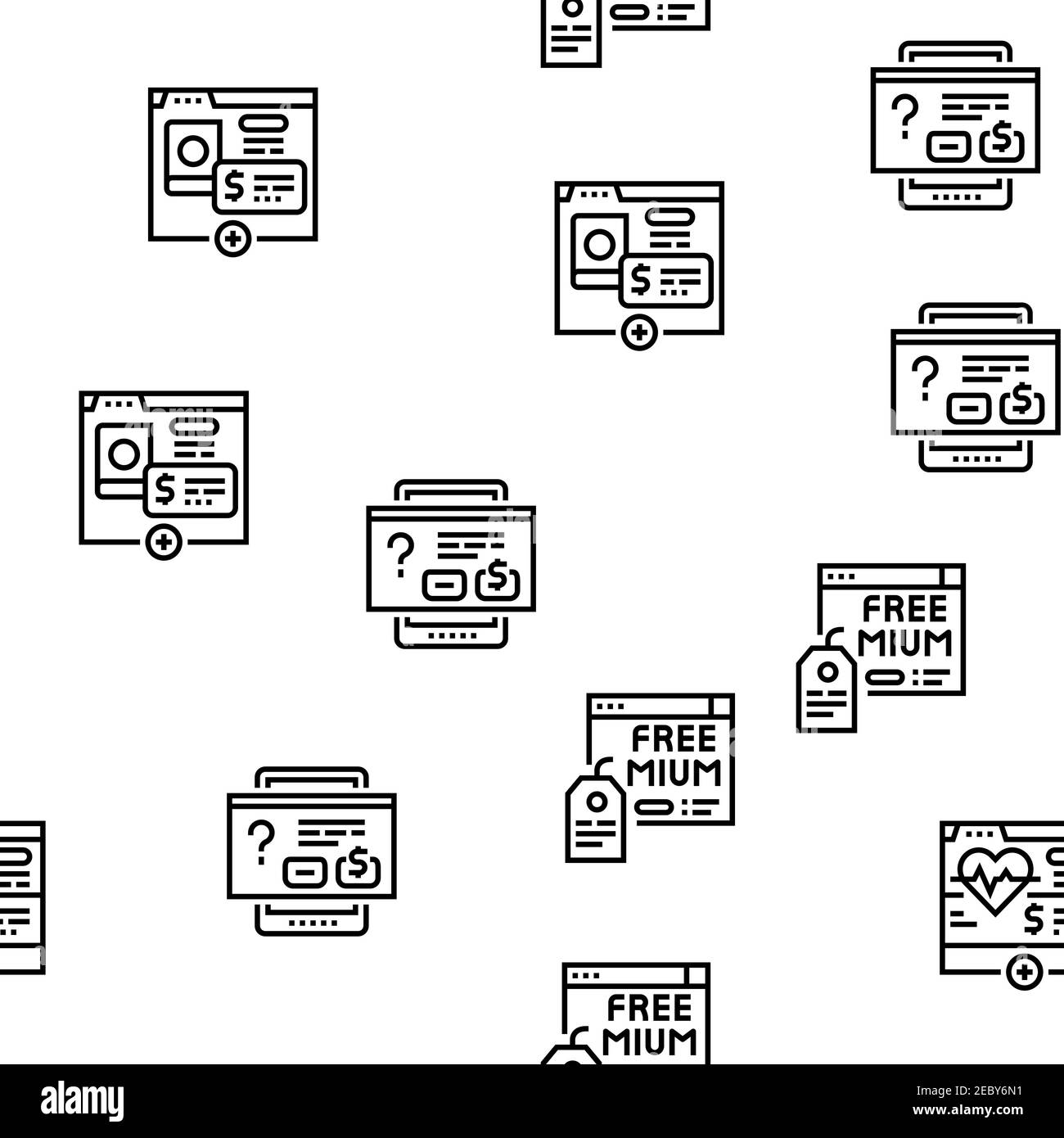 Subscription Content Vector Seamless Pattern Stock Vector Image & Art ...