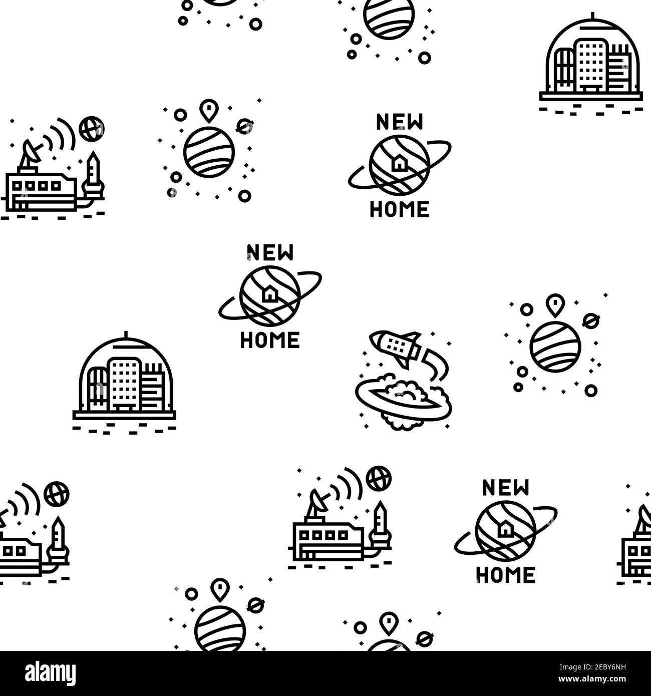 Space Base New Home Vector Seamless Pattern Stock Vector Image & Art ...