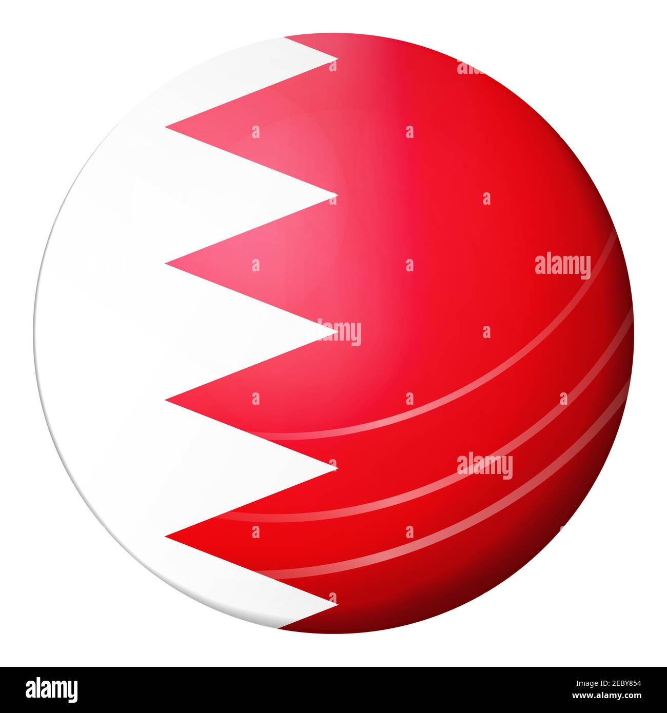 Glass light ball with flag of Bahrain. Round sphere, template icon ...