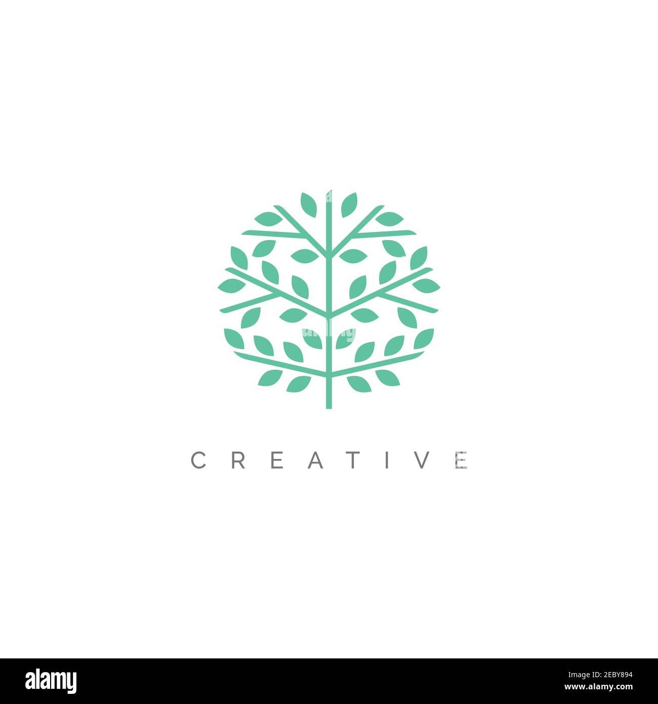 Creative abstract tree logo design illustration symbol vector template ...