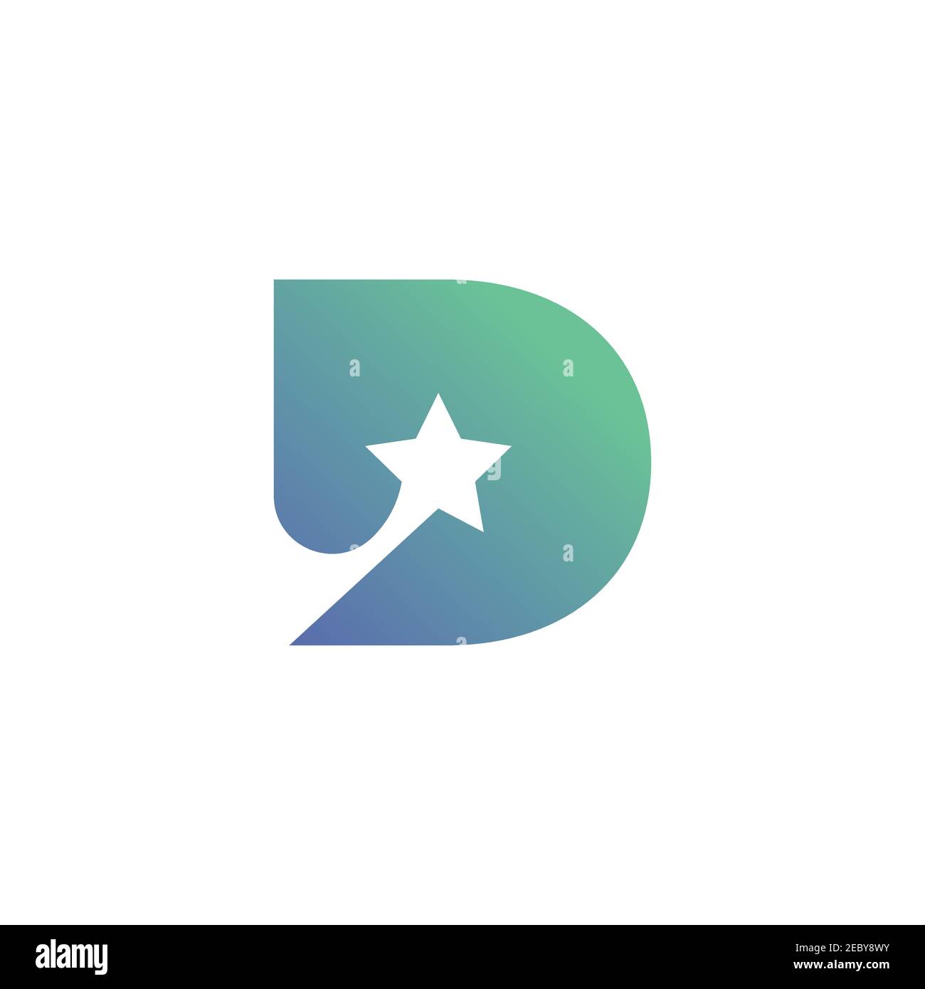 Letter D with star symbol logo design vector template Stock Vector ...