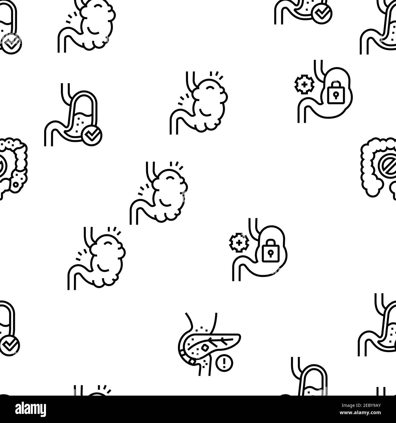 Digestion Disease And Treatment Icons Set Vector Stock Vector Image ...