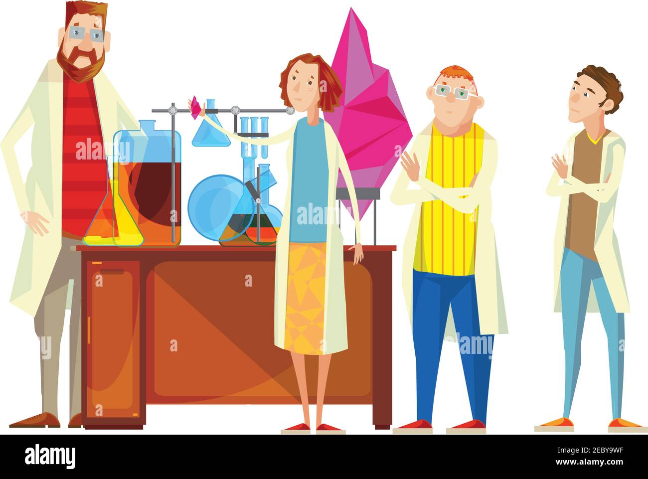 Student performing experiment in school Stock Vector Images - Alamy