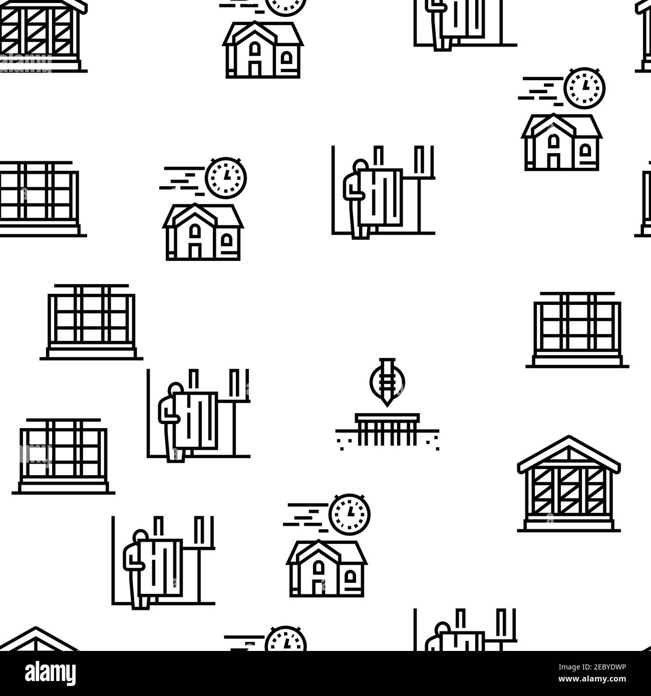 Timber Frame House Vector Seamless Pattern Stock Vector Image & Art - Alamy