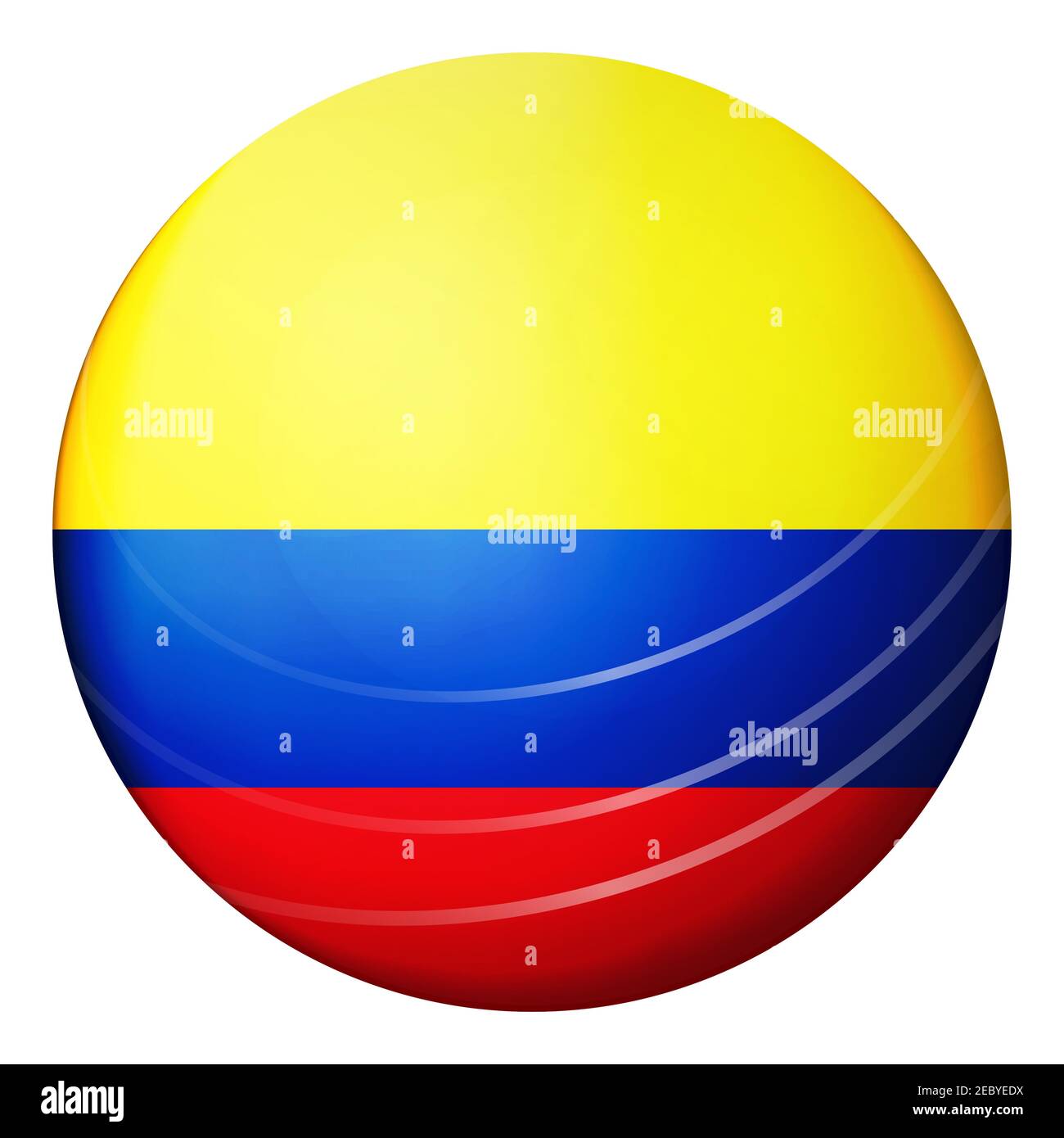 Glass light ball with flag of Colombia. Round sphere, template icon ...