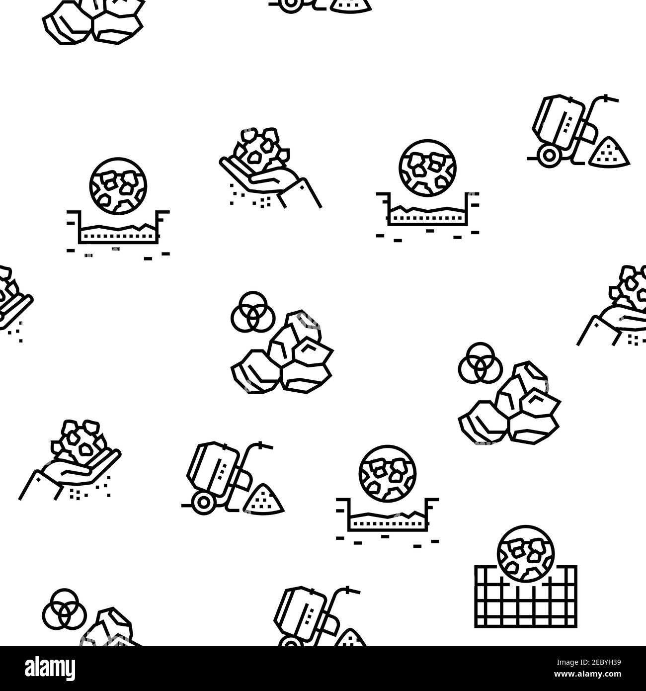 Crushed Stone Mining Vector Seamless Pattern Stock Vector Image & Art ...