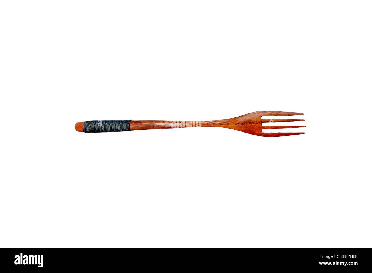 The wooden food fork isolated on white background. Cutlery and ...