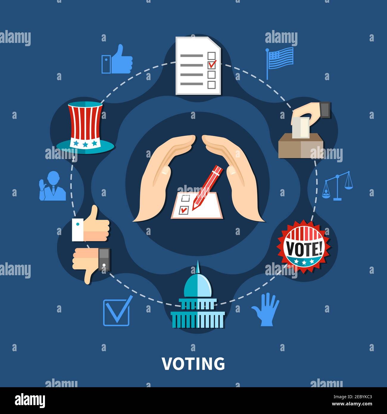 Elections campaign concept. Set of objects for leaflets, flayers or web ...