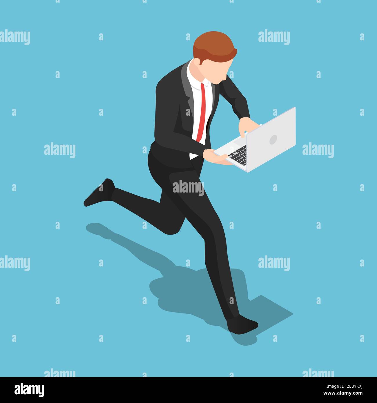 Professional man walking laptop computer Stock Vector Images - Alamy