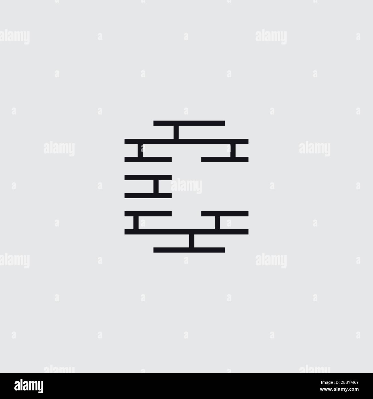 Construction letter C with brick illustration logo design vector ...