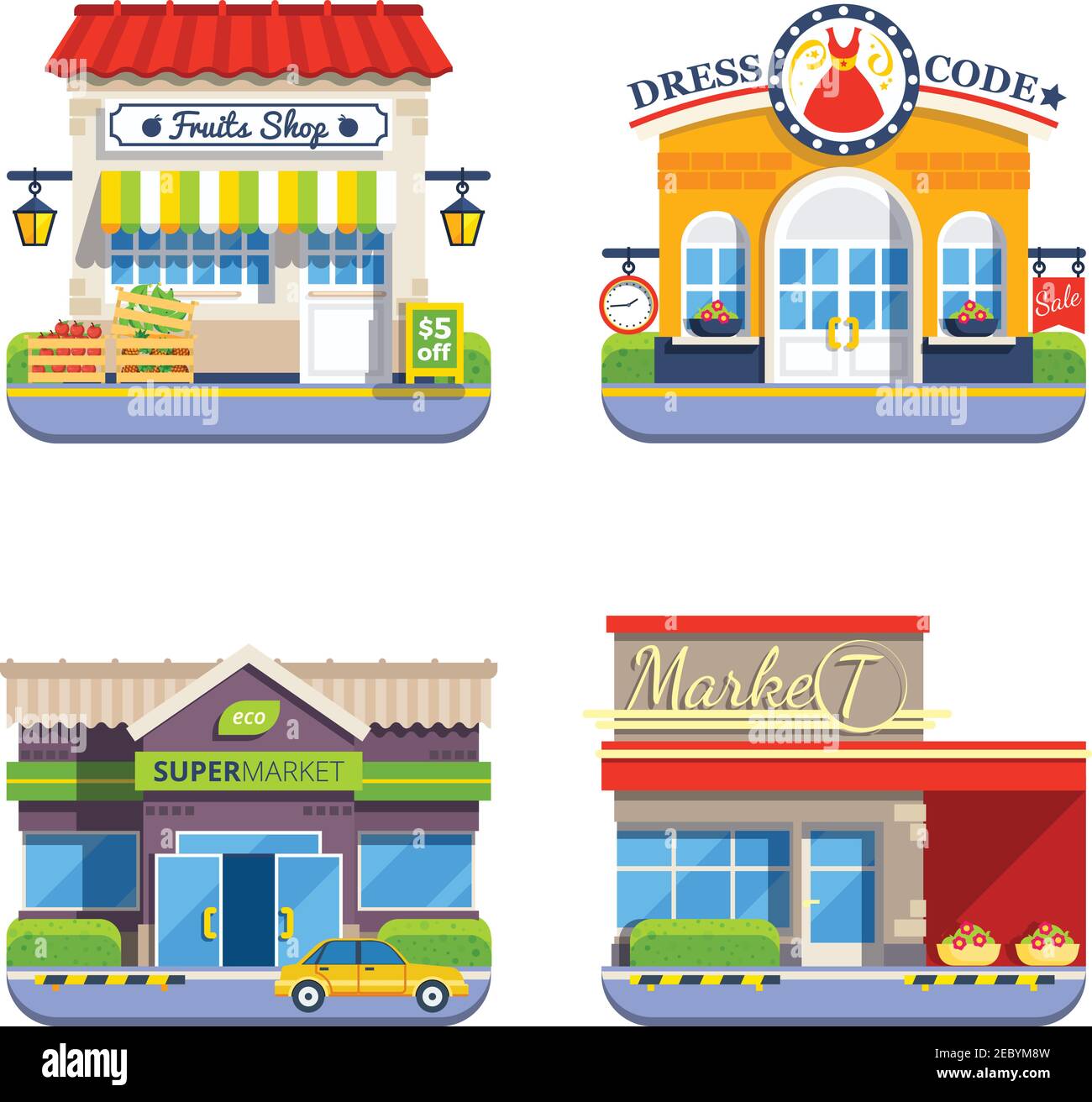 Modern supermarkets Stock Vector Images - Alamy