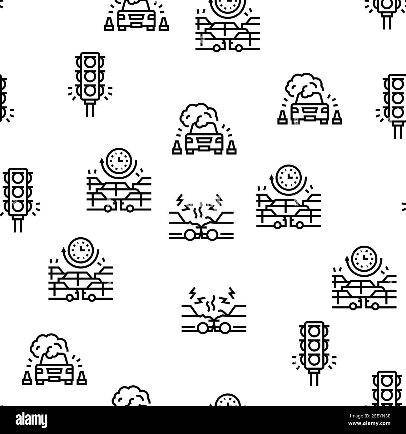 Traffic Jam Transport Vector Seamless Pattern Stock Vector Image & Art ...