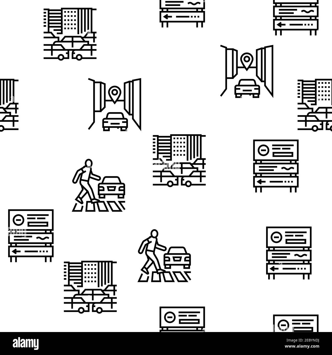 Traffic Jam Transport Vector Seamless Pattern Stock Vector Image & Art ...