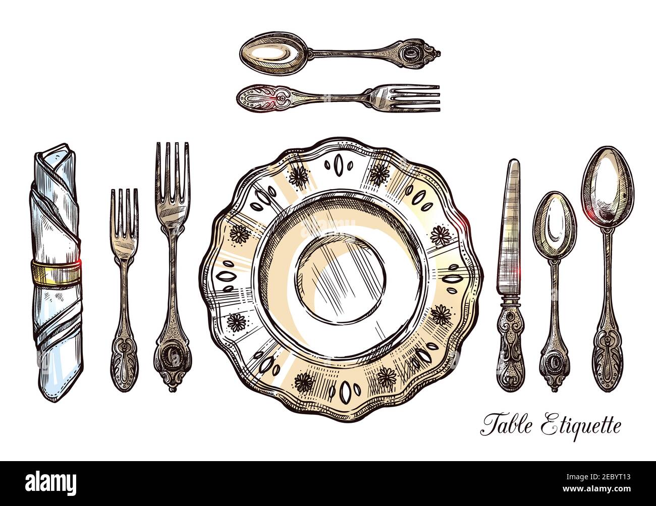 Person Setting The Table Clipart