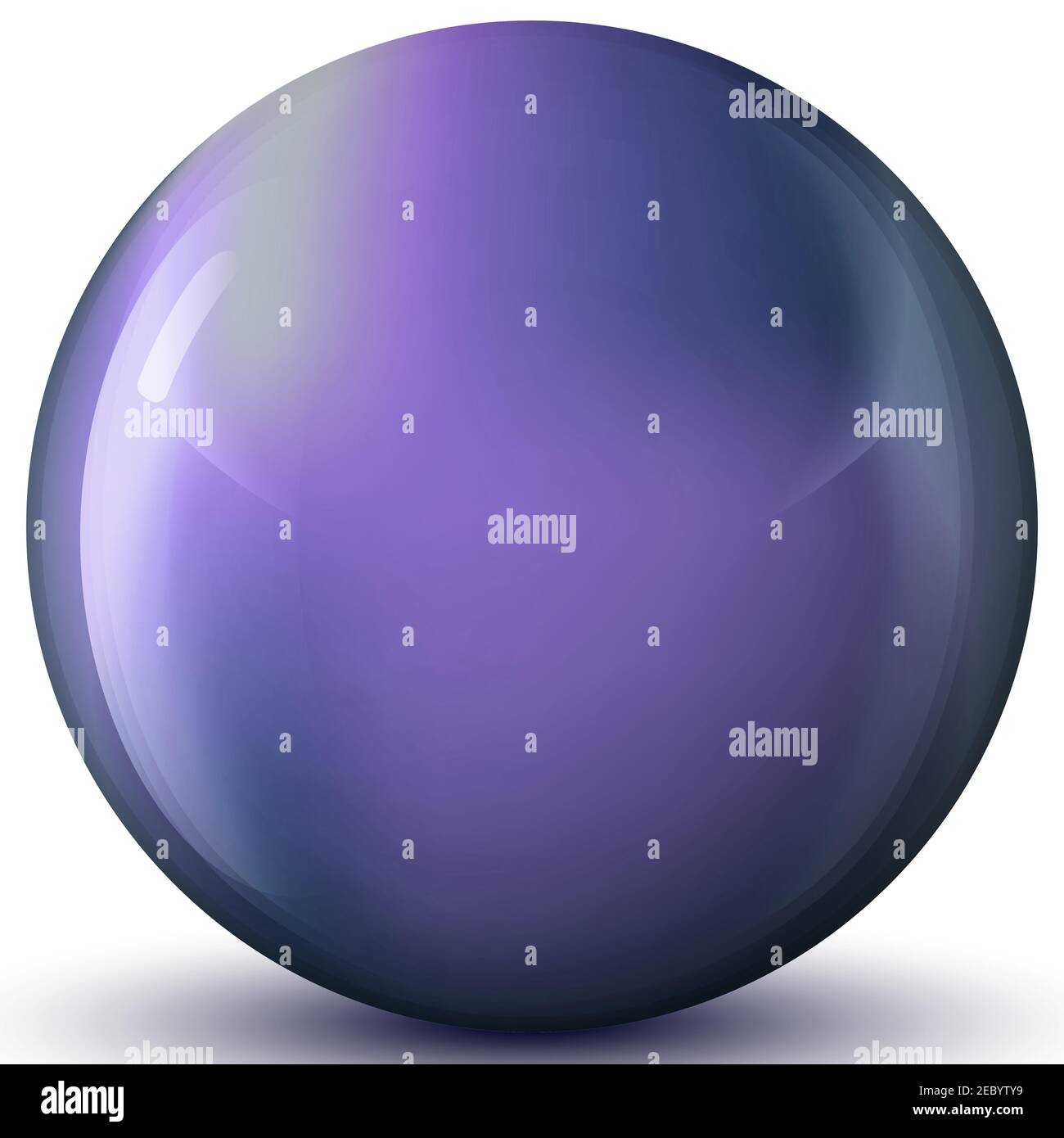 Glass purple ball or precious pearl. Glossy realistic ball, 3D abstract ...