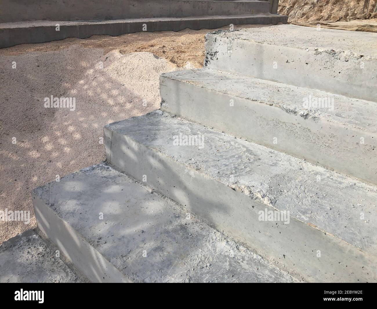 Newly built concrete stairway at construction site Stock Photo - Alamy