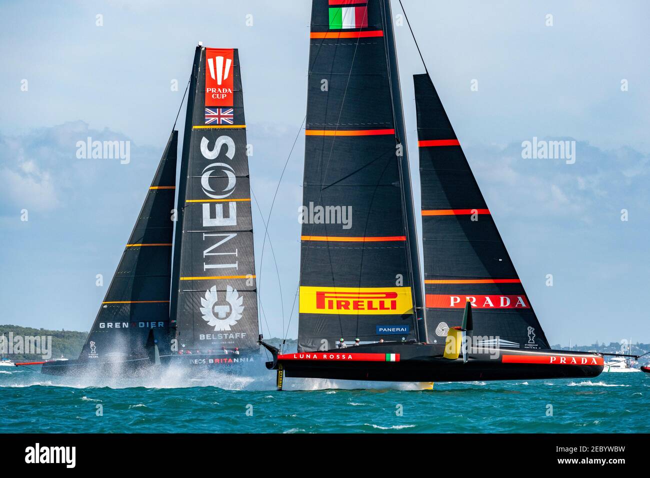 Auckland, New Zealand. 13 February 2021. Prada Cup Finals.Auckland, New ...