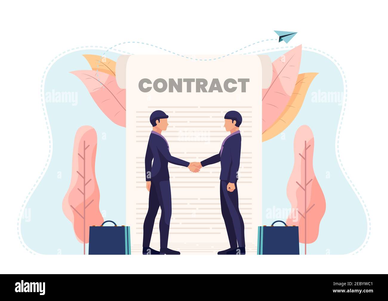 Businessman Shaking Hands with Contract Document. Business Partnership ...