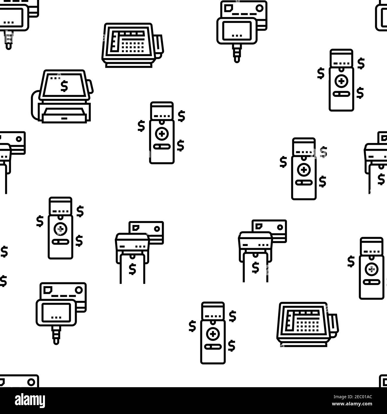 Pos Terminal Device Vector Seamless Pattern Stock Vector Image And Art
