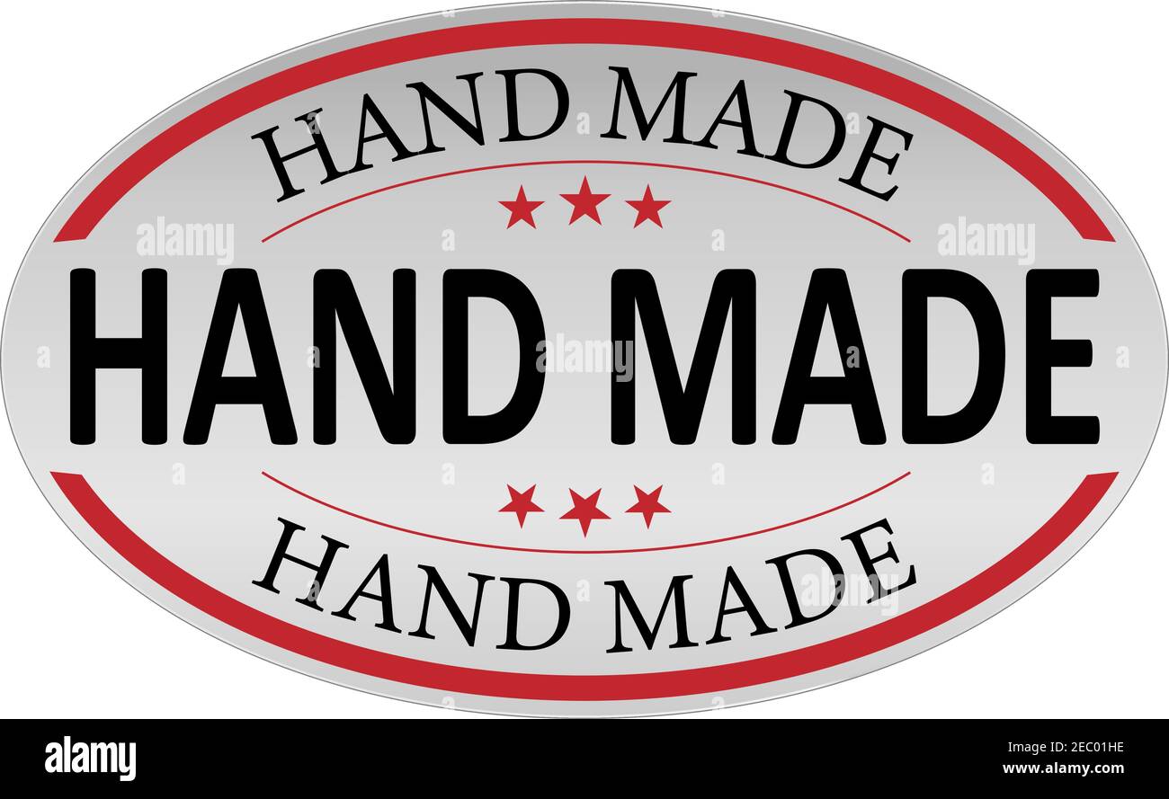 Handmade red and white labels. Vector illustration paper tag sticker ...