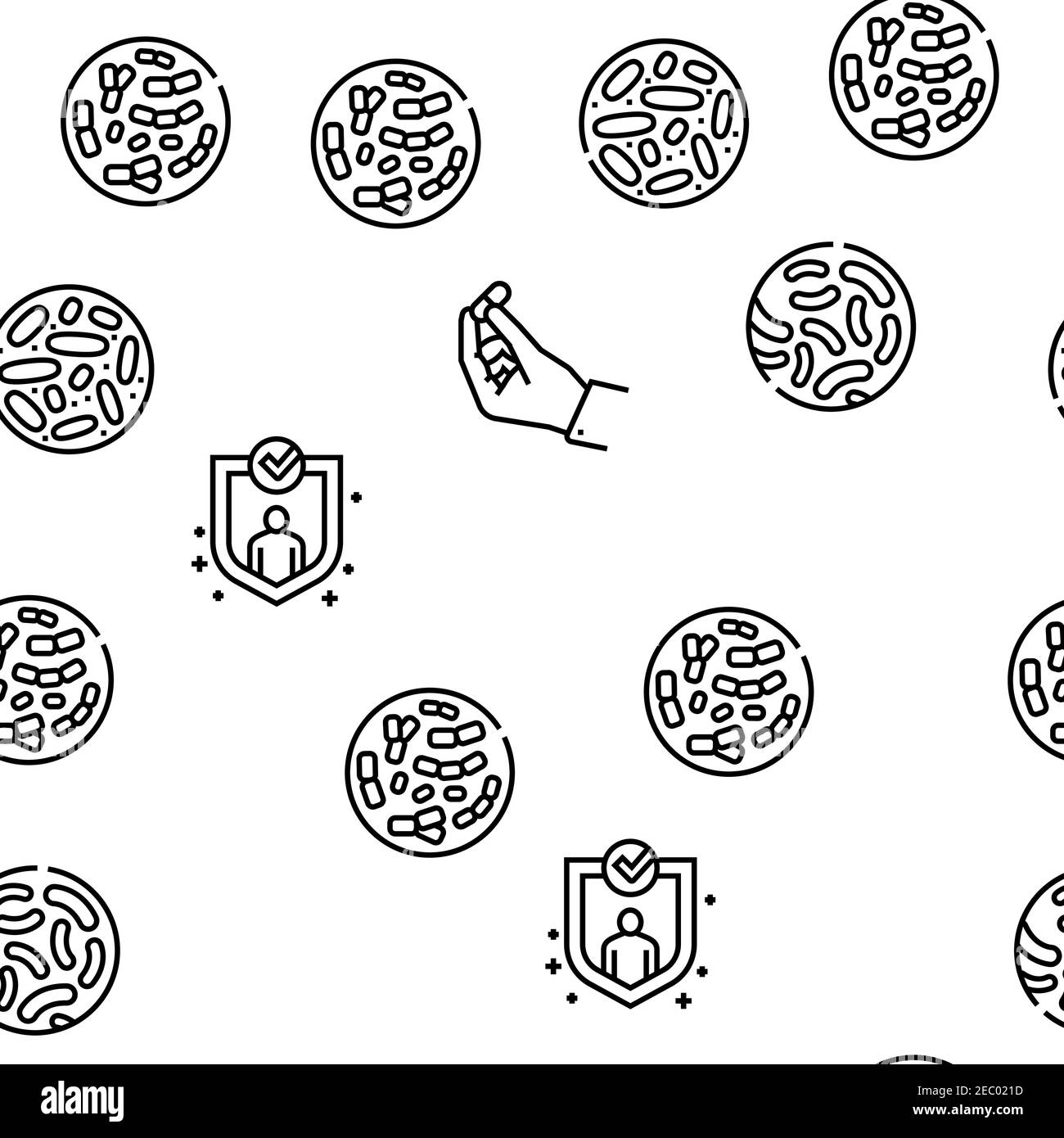 Probiotics Bacterium Vector Seamless Pattern Stock Vector Image & Art ...