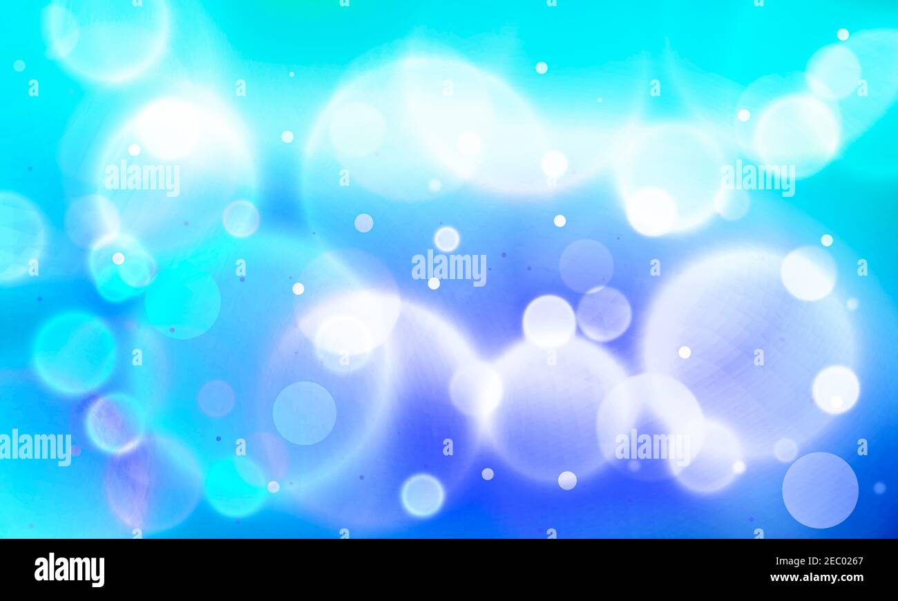 Defocused Bubbles and soft bokeh lights with ambient blue gradient ...
