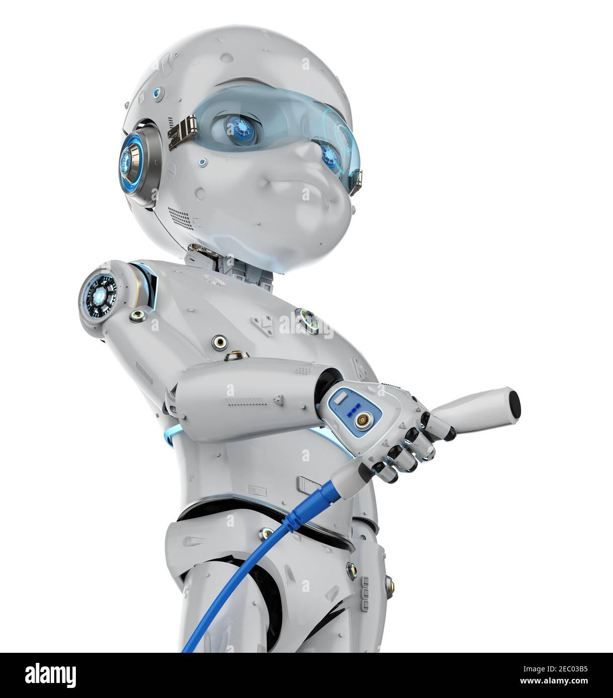 Automatic electric recharge station concept with 3d rendering robot ...