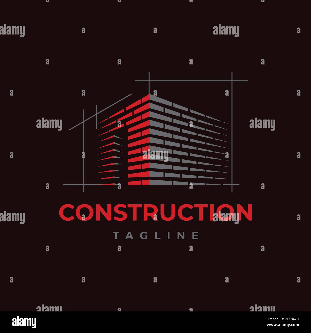 Home build symbol logo design vector template. Brick work with letter N ...