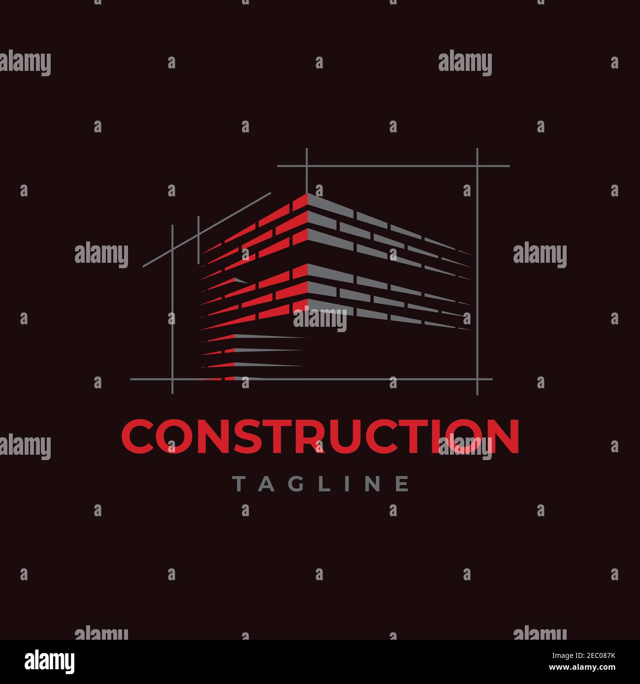 Home build symbol logo design vector template. Brick work with letter F ...