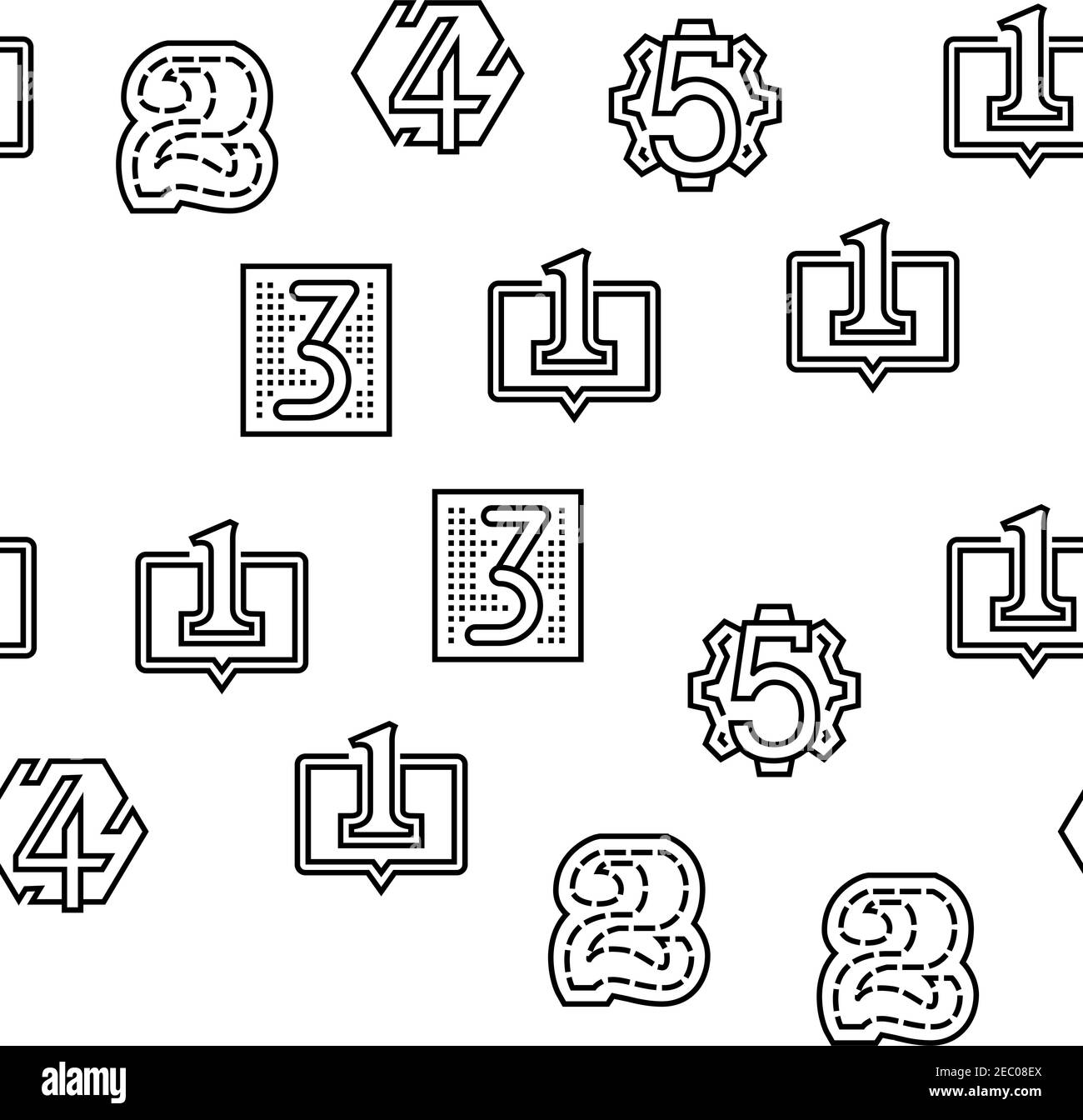 Numbers Numeral Title Vector Seamless Pattern Stock Vector Image & Art ...