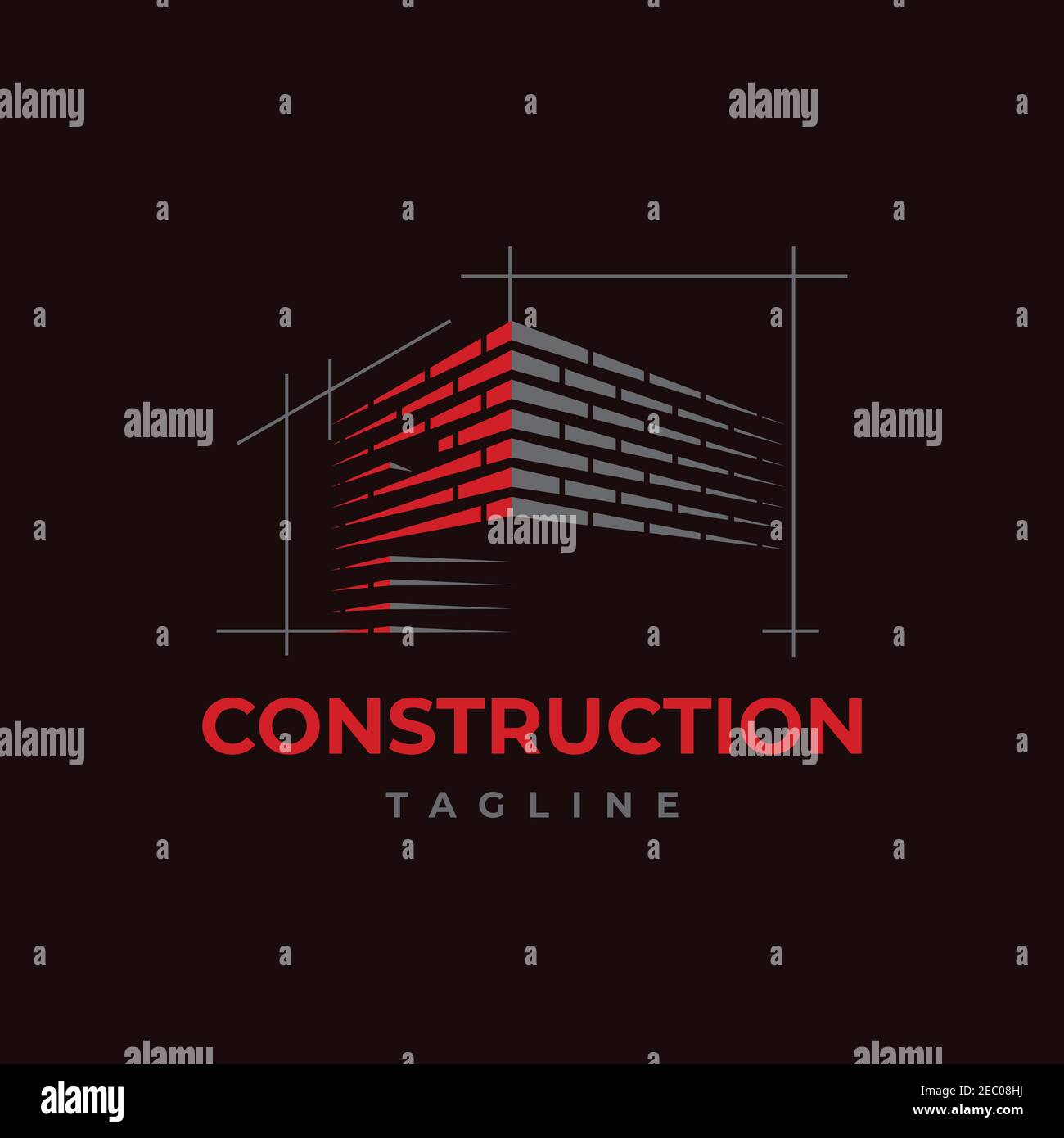 Home build symbol logo design vector template. Brick work with letter P ...