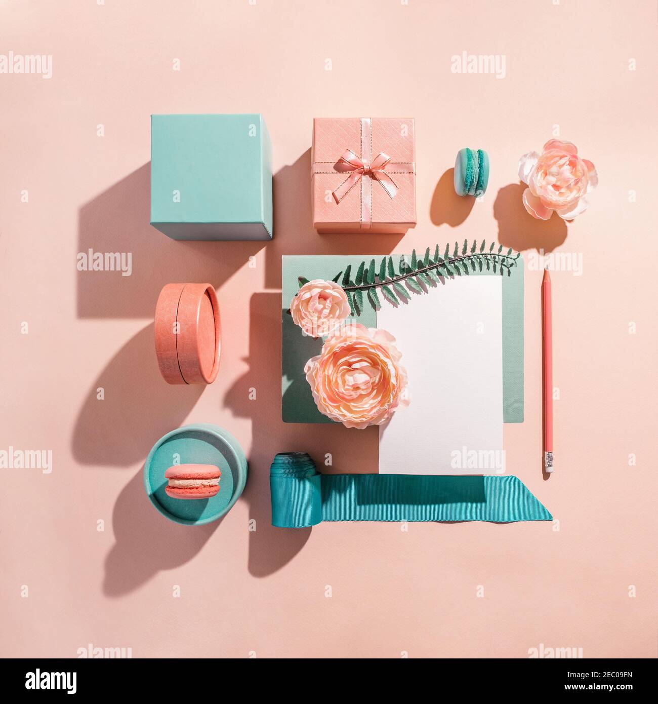 Festive mockup composition for greeting invitation, greeting card with ...