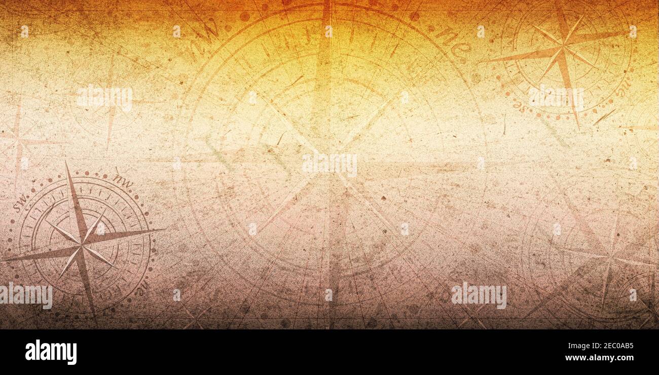 Colorful Abstract old ancient compass with hard texture background ...