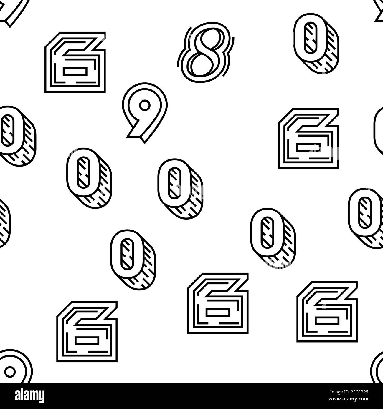 Numbers Numeral Title Vector Seamless Pattern Stock Vector Image & Art ...