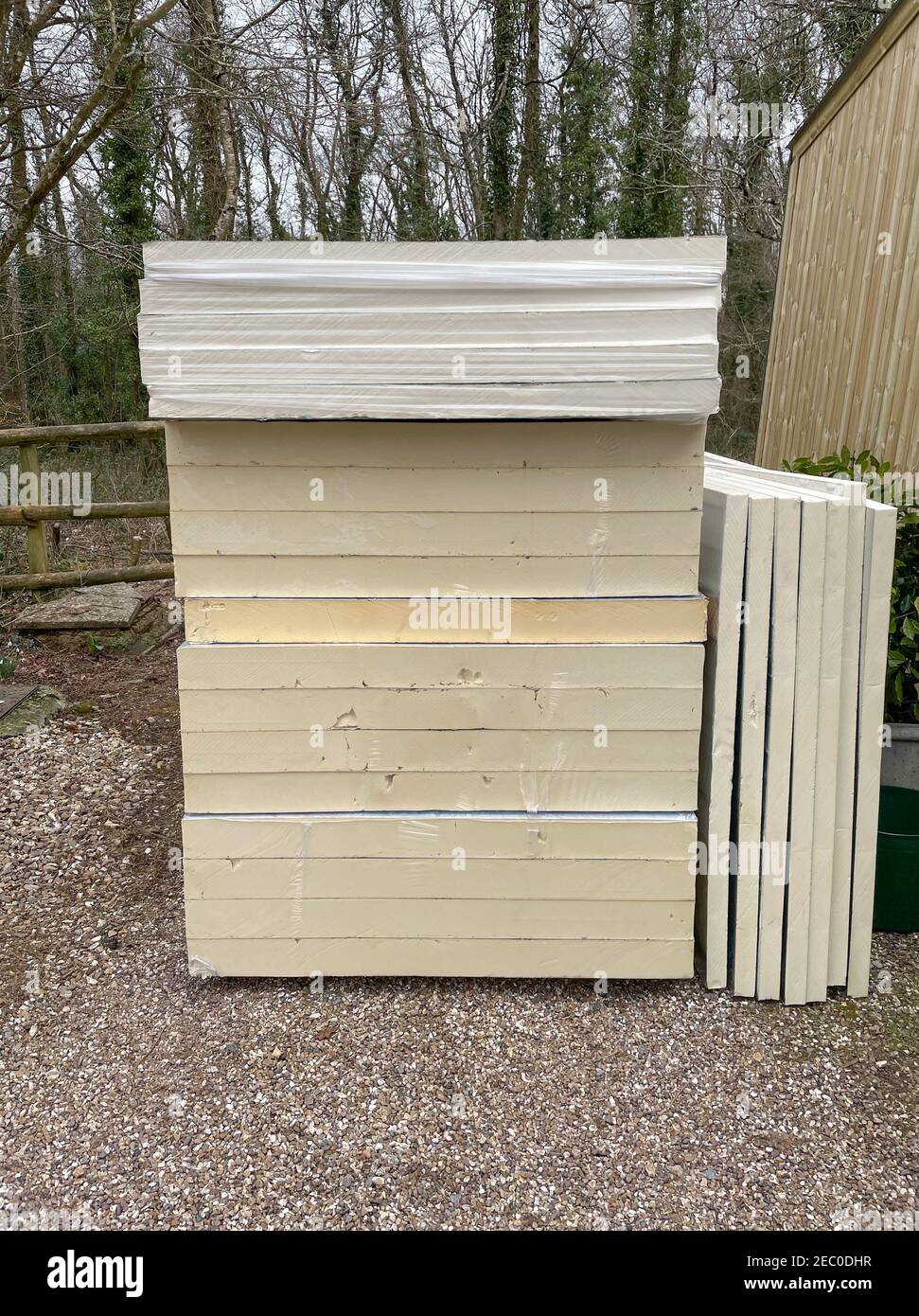 Stack of Building Floor and Wall Insulation on a Construction Site in ...