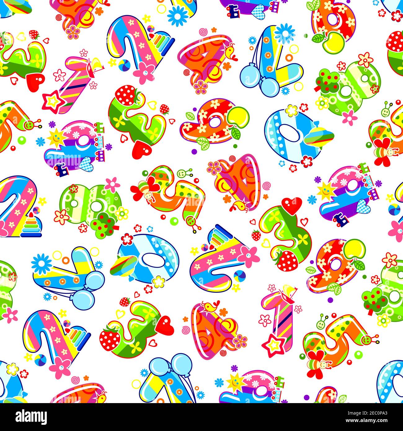 Childish numbers background for birthday party or childish room ...