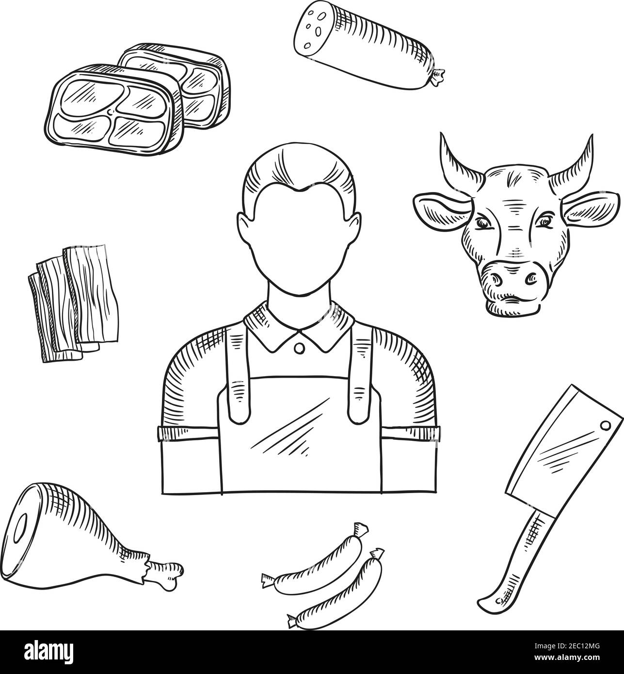 Butchery worker Stock Vector Images - Alamy