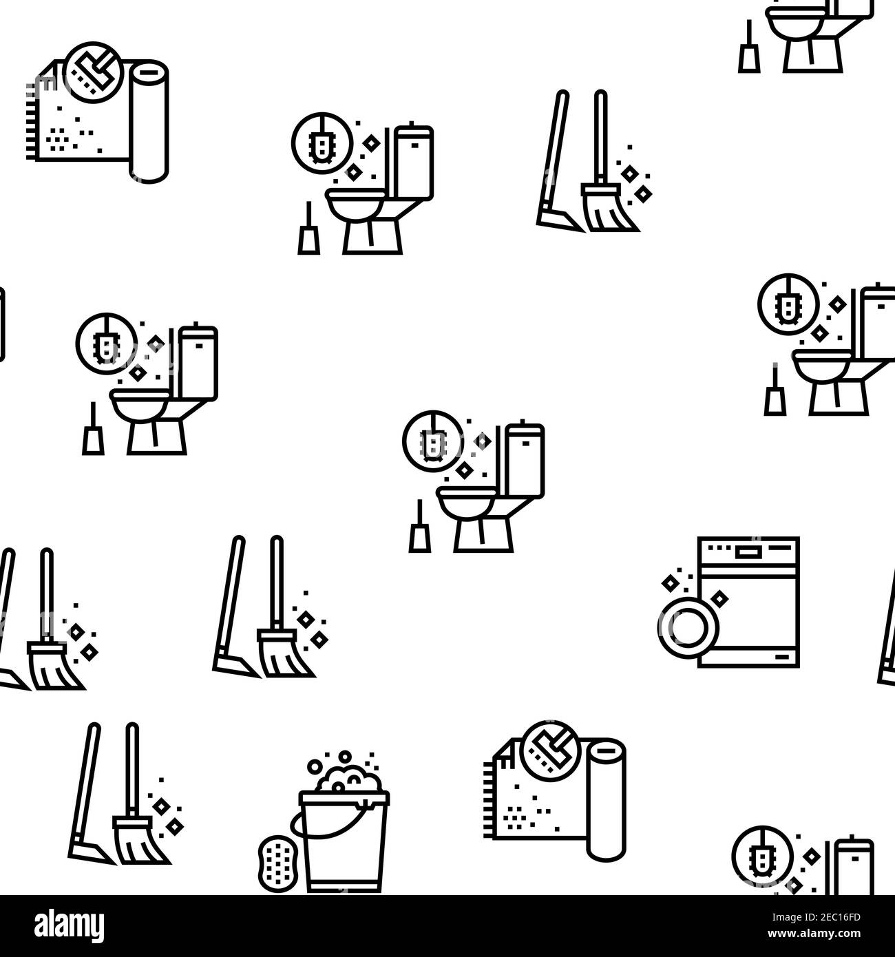 Housekeeping Cleaning Vector Seamless Pattern Stock Vector Image & Art ...