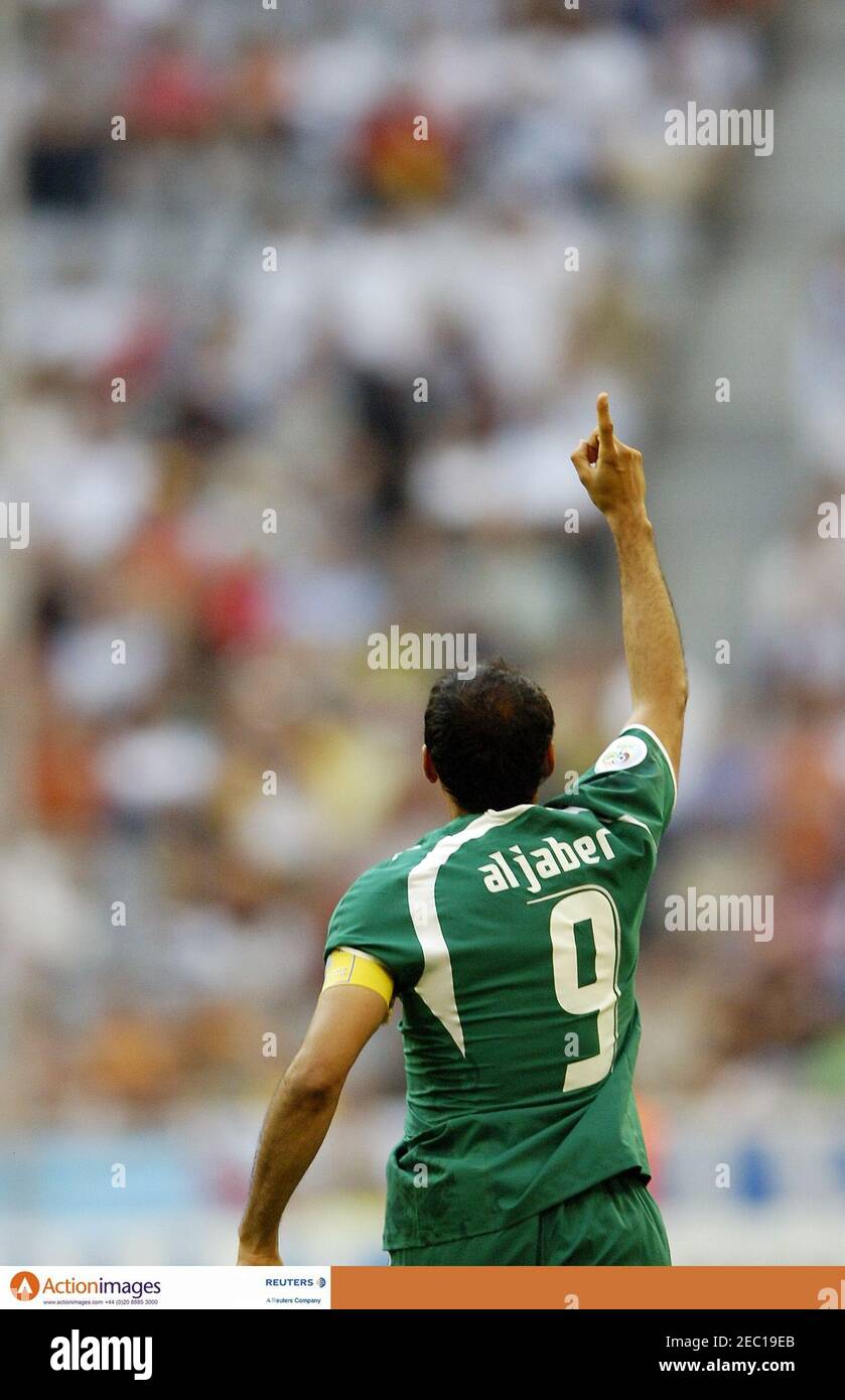 Sami Al Jaber Of Saudi Arabia Celebrates His Goal High Resolution Stock ...
